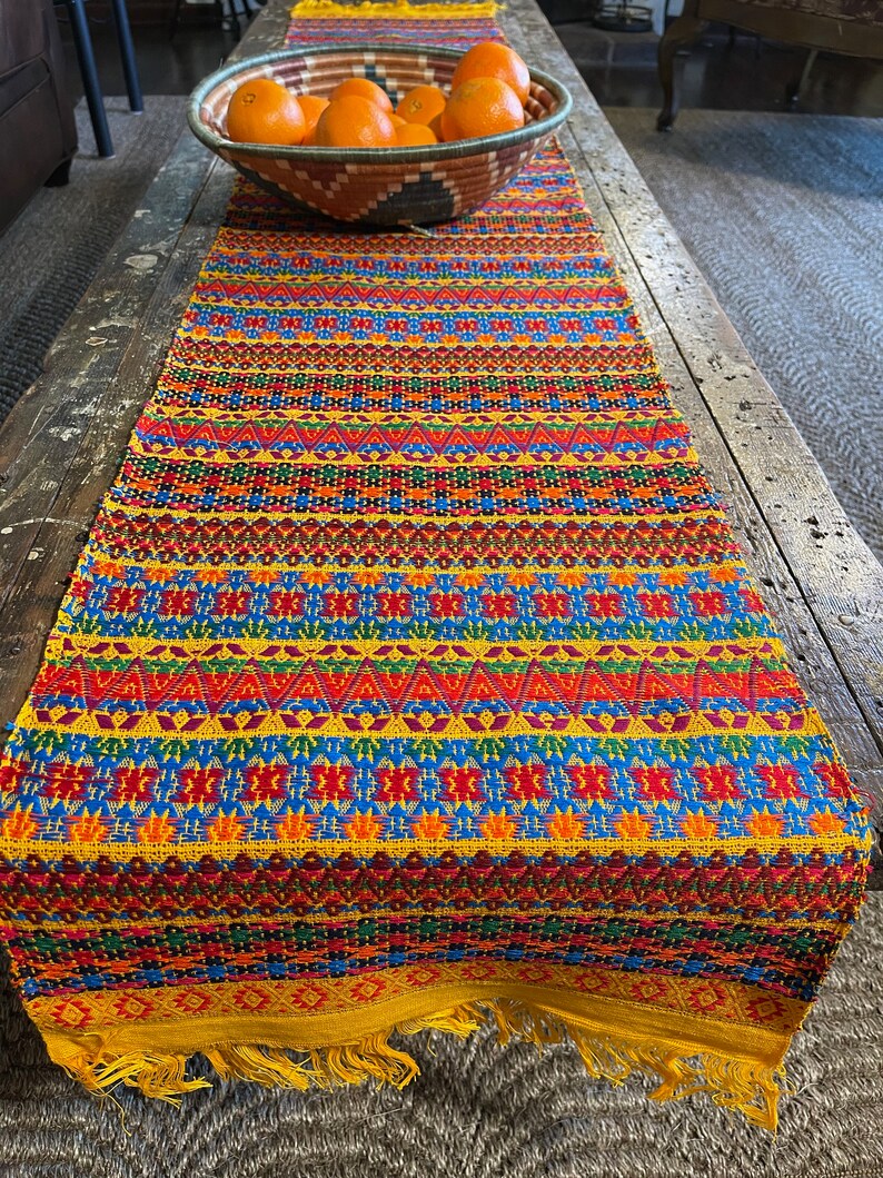 Guatemalan Handwoven Table Runners, Handmade Mayan Colorful Textile ...