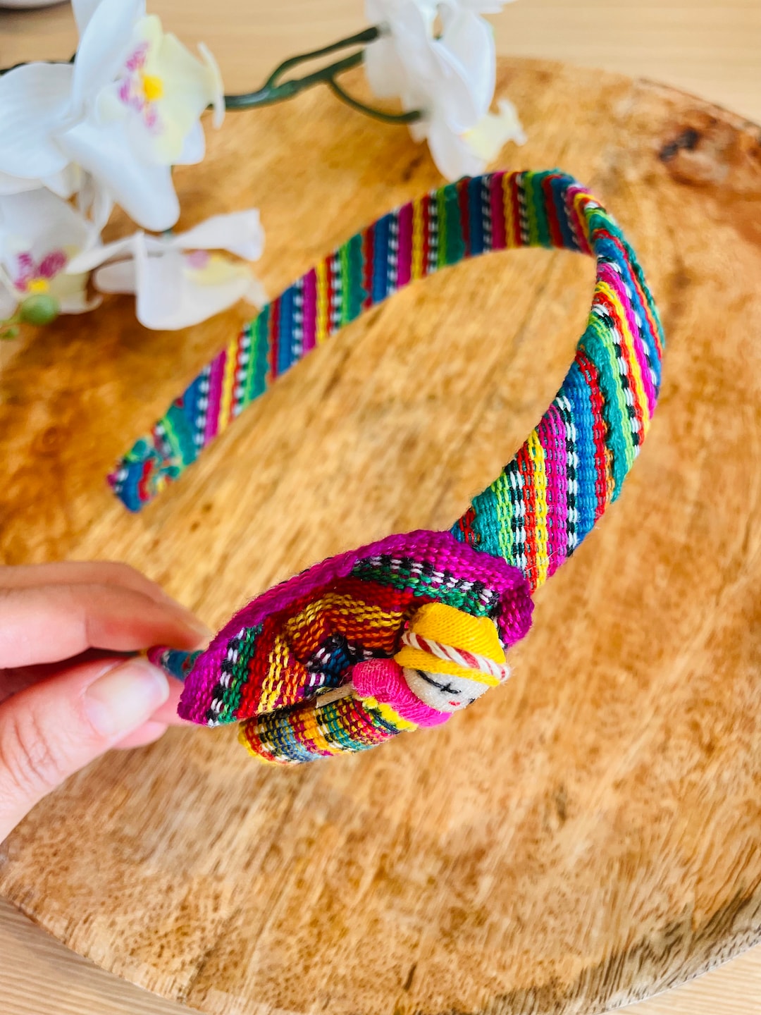 Guatemalan Colorful Hard Headbands, Doll Headband, Handwoven, Hair ...