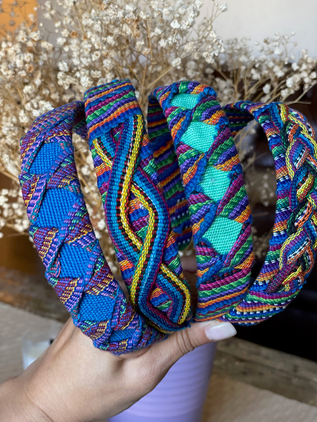Guatemalan Colorful Hard Headbands, Handwoven, Hair Accessories ...