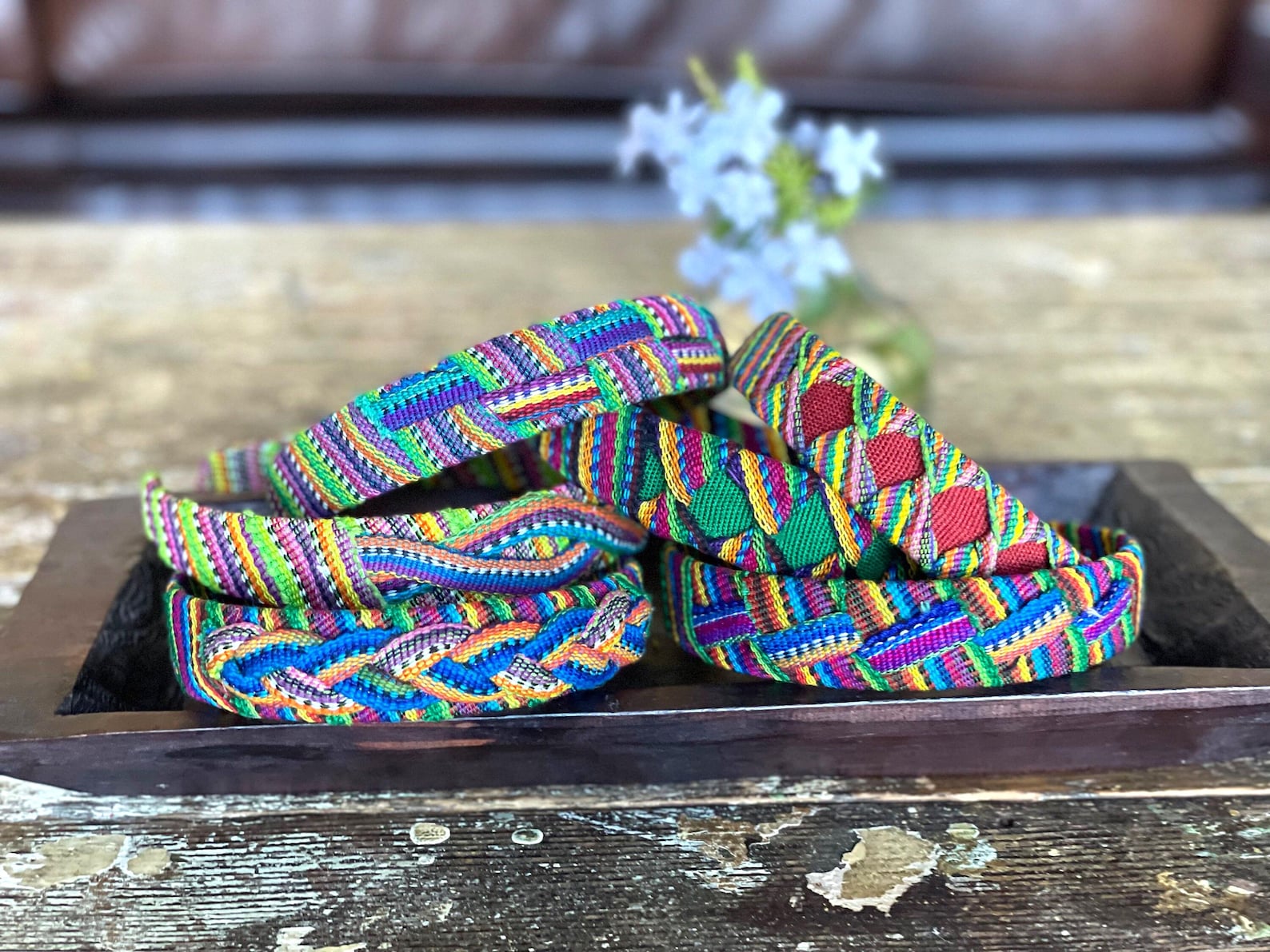 Guatemalan Colorful Hard Headbands, Handwoven, Hair Accessories ...