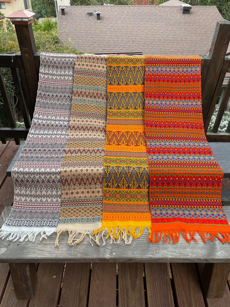 Guatemalan Handwoven Table Runners, Handmade Mayan Colorful Textile ...