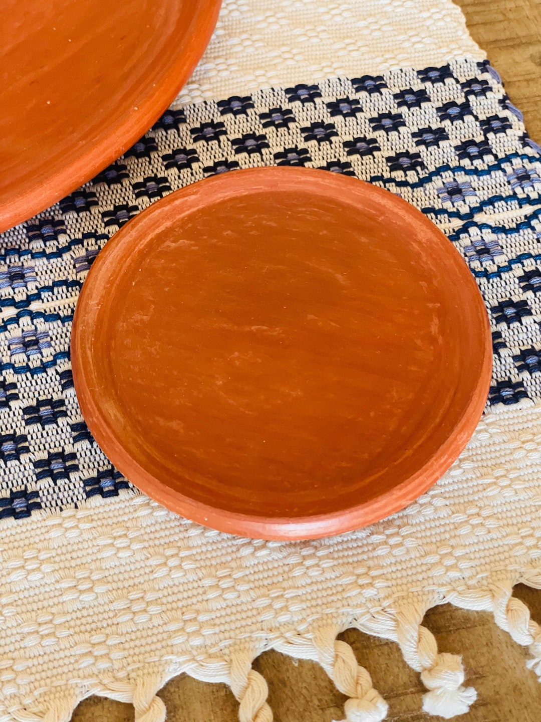 Guatemalan Handmade Round Clay Dish / Trinket Plate / Decorative ...