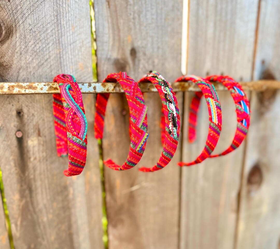 Guatemalan Colorful Hard Headbands, Handwoven, Hair Accessories ...