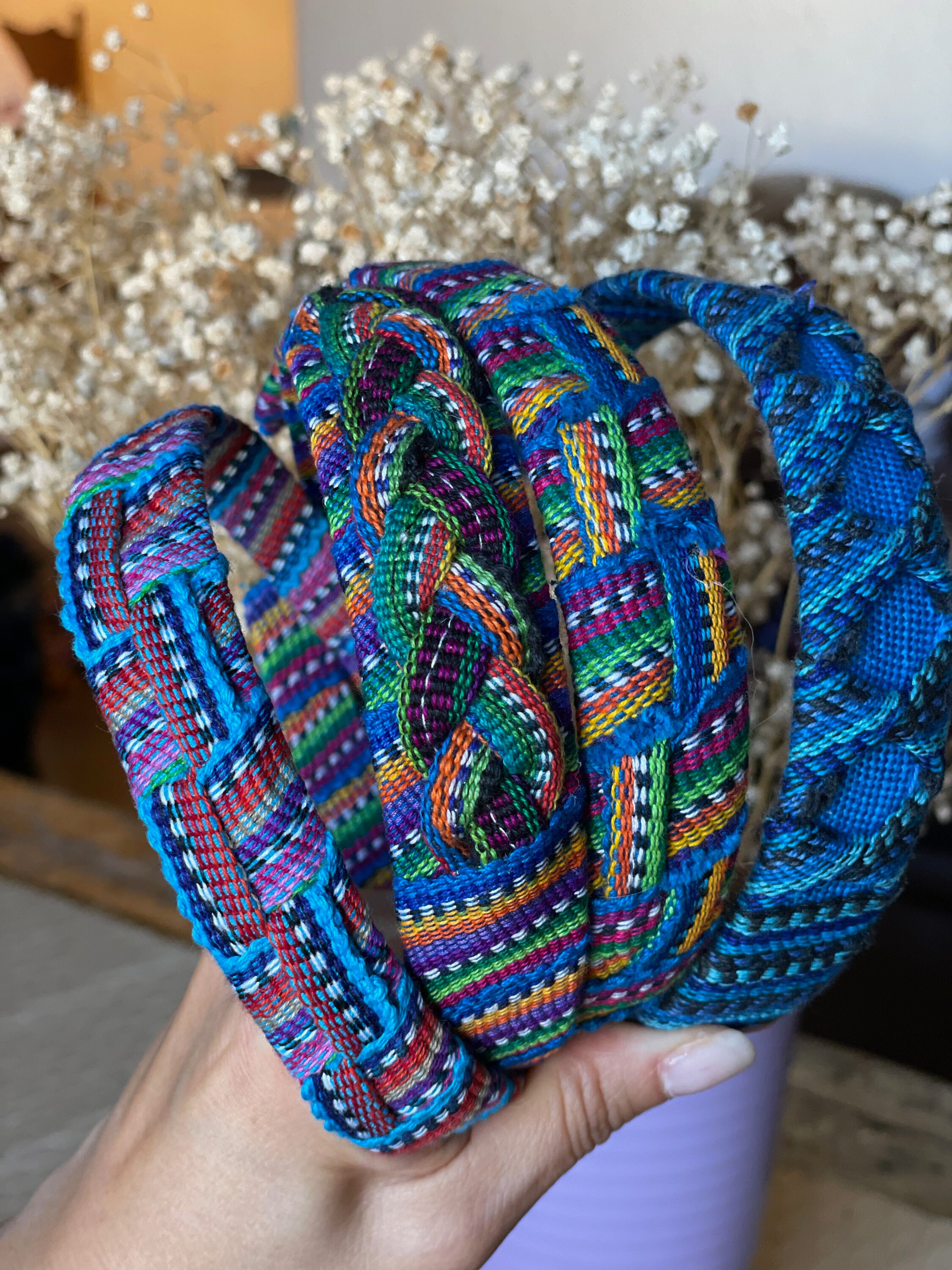 Guatemalan Colorful Hard Headbands, Handwoven, Hair Accessories ...