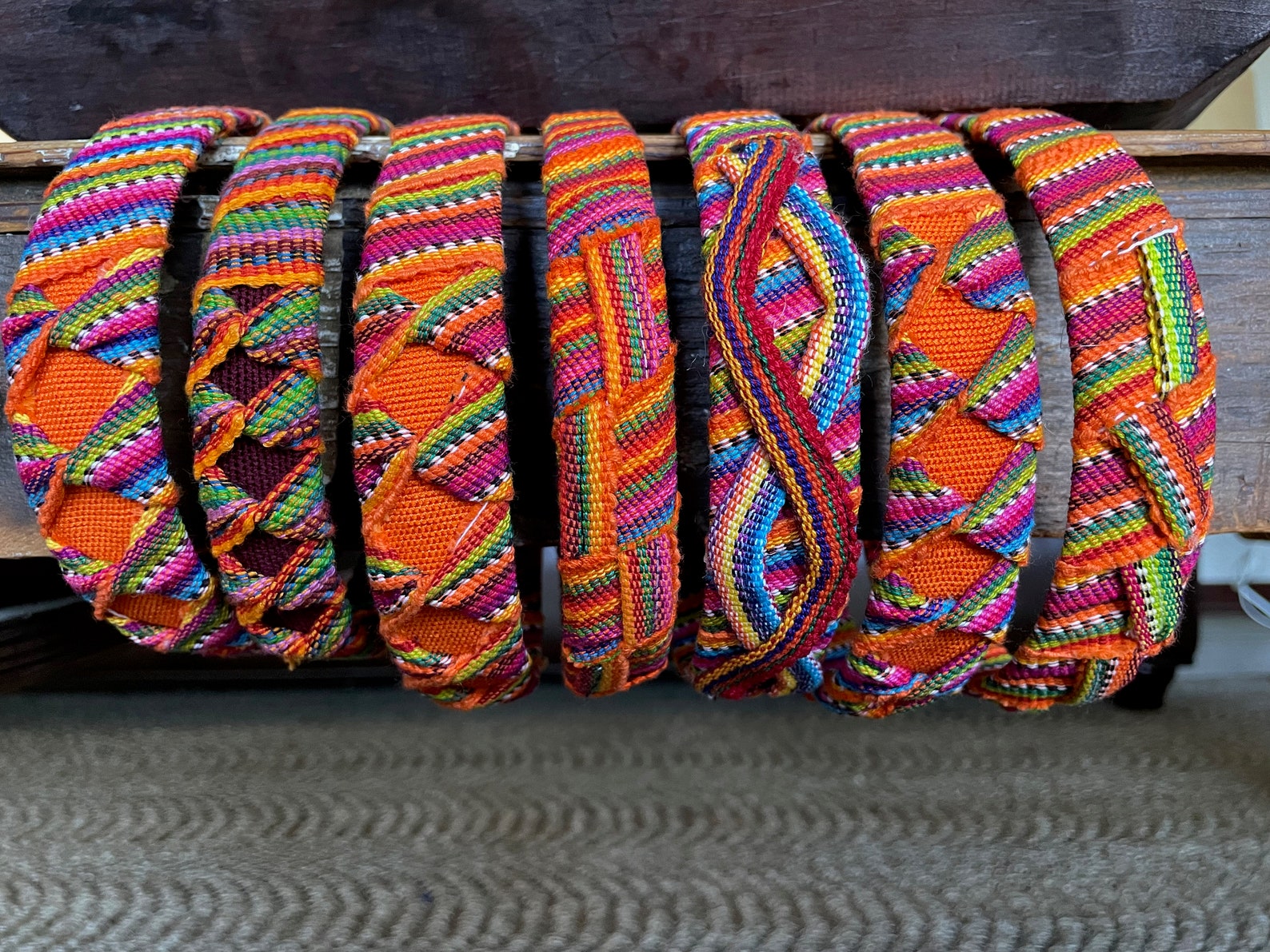 Guatemalan Colorful Hard Headbands, Handwoven, Hair Accessories ...