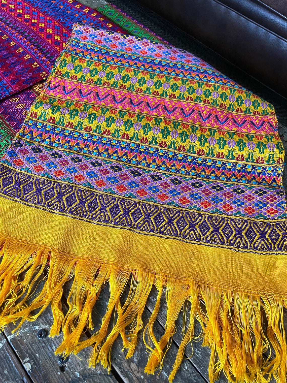 Guatemalan Handwoven Table Runners, Handmade Mayan Colorful Textile ...