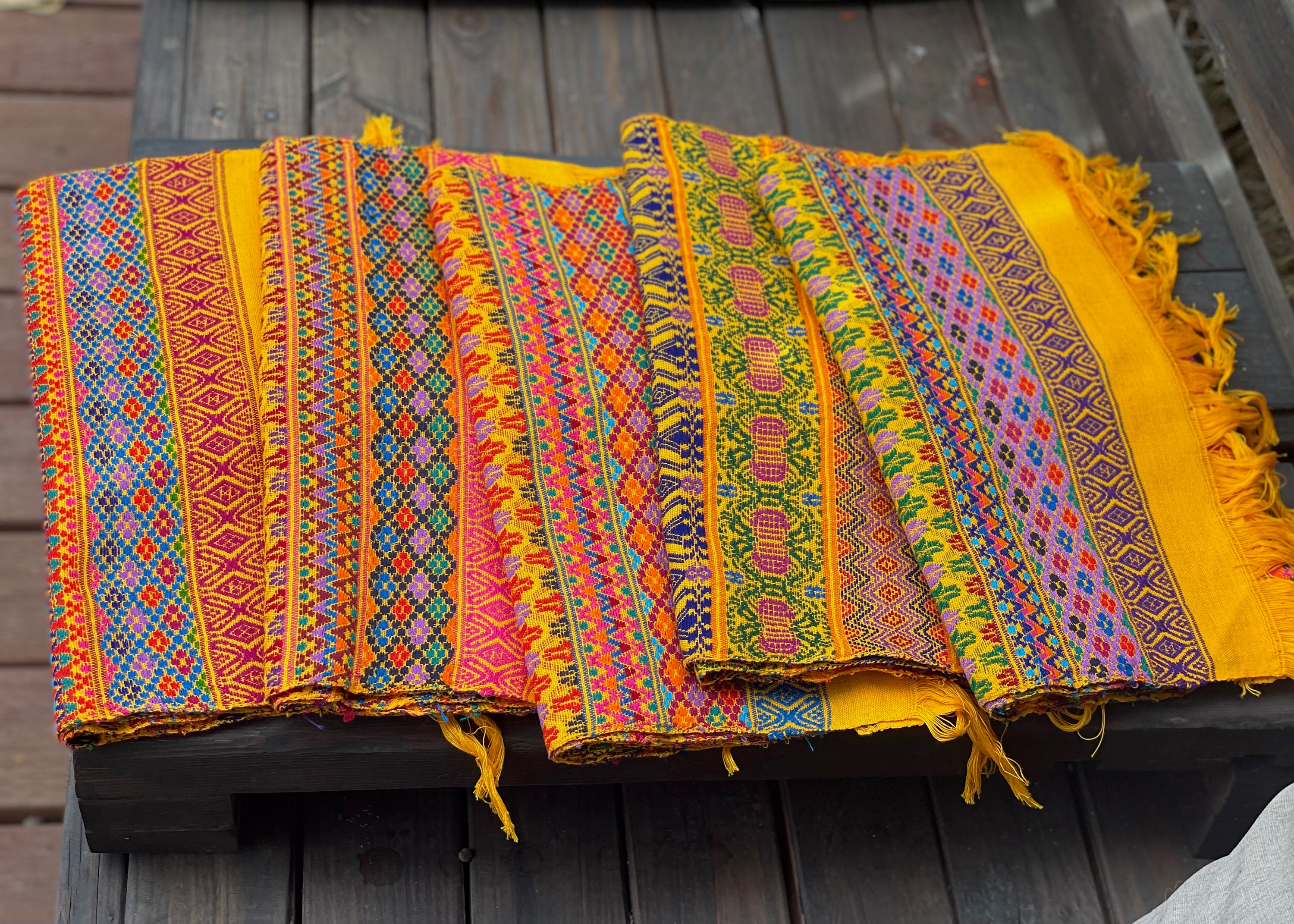 Guatemalan Handwoven Table Runners, Handmade Mayan Colorful Textile ...