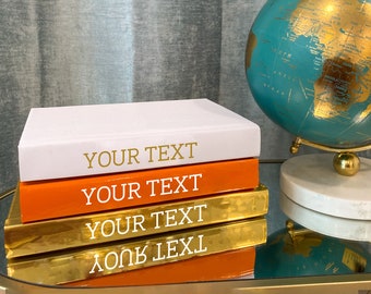 Personalized Luxury Stacked Books Home Decor, Fashion Designer ...