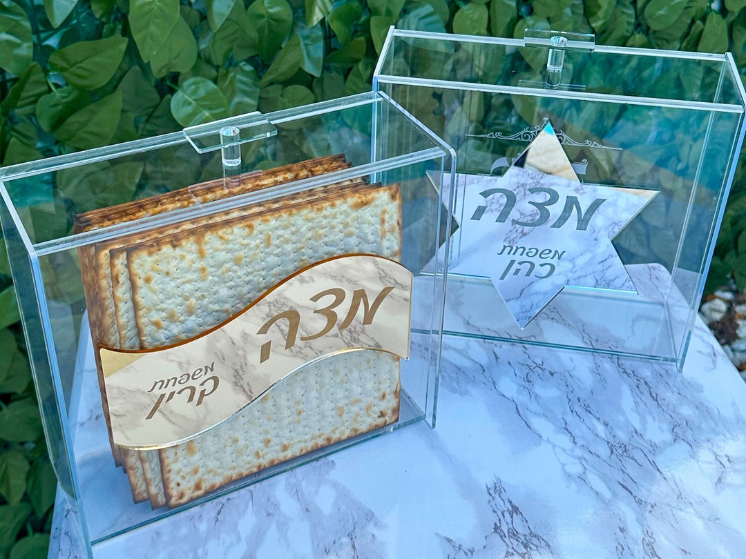 Personalized Passover Matzah Box, Acrylic Pesach Matza Box, Modern ...