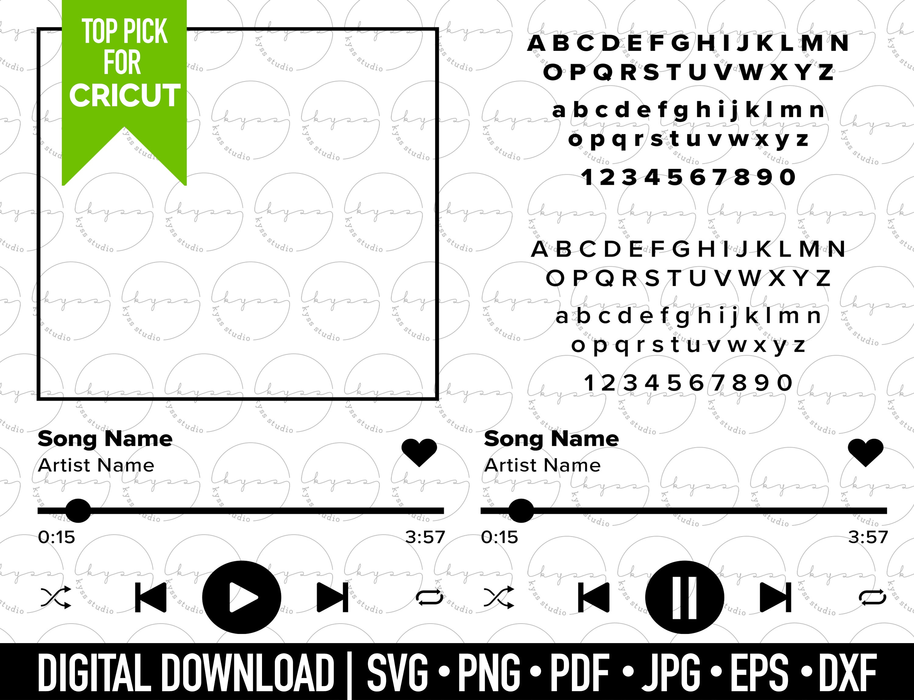 Instant Download, Spotify SVG, Audio Control Buttons SVG, EPS, Audio ...