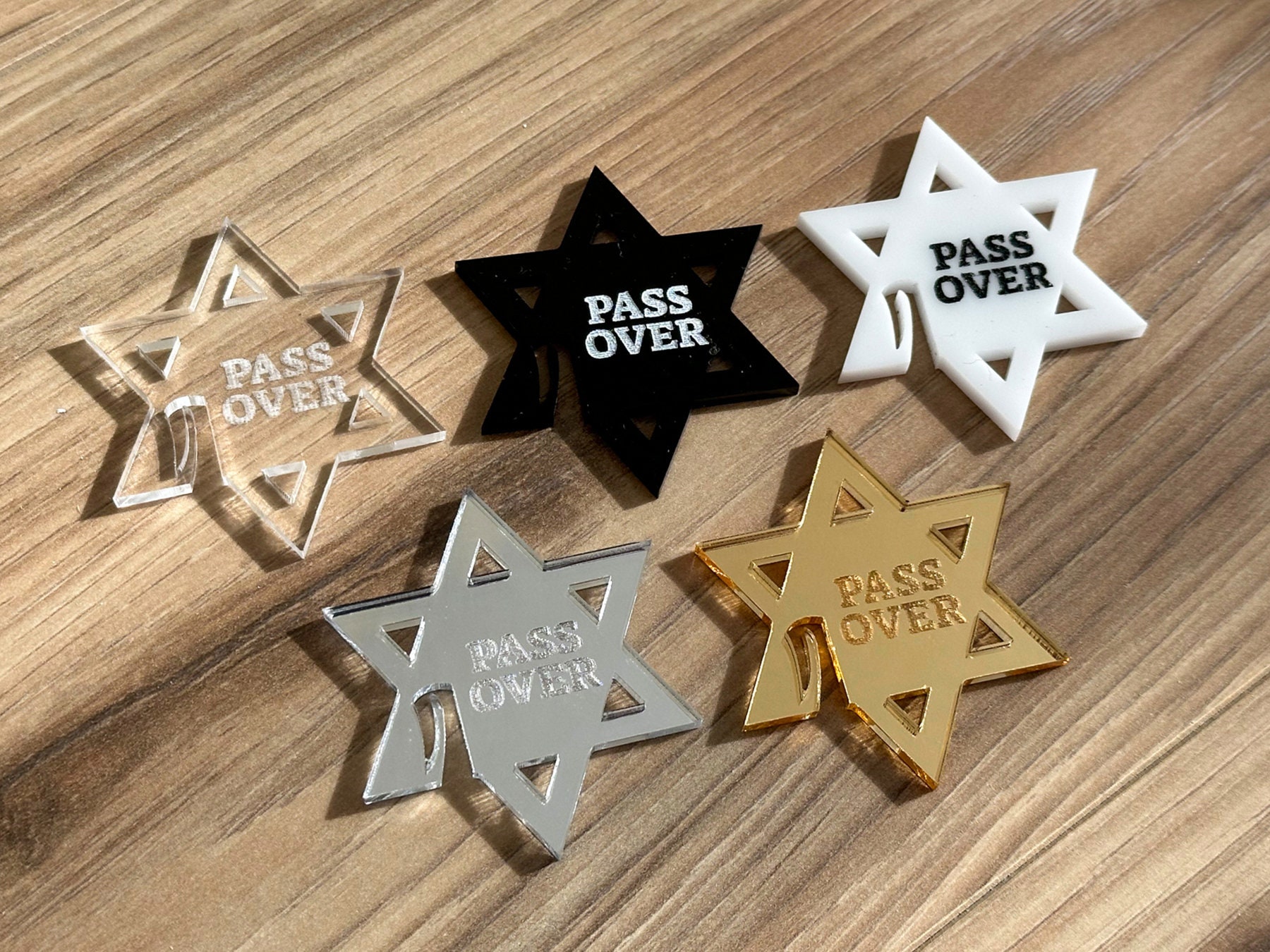 Acrylic Passover Wine Tag, Pesach Wine Glass Tag, Jewish Star Acrylic ...