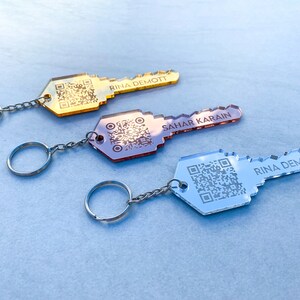QR Code Keychain, Realtor Key, Real Estate Key Keychain, Engraved ...