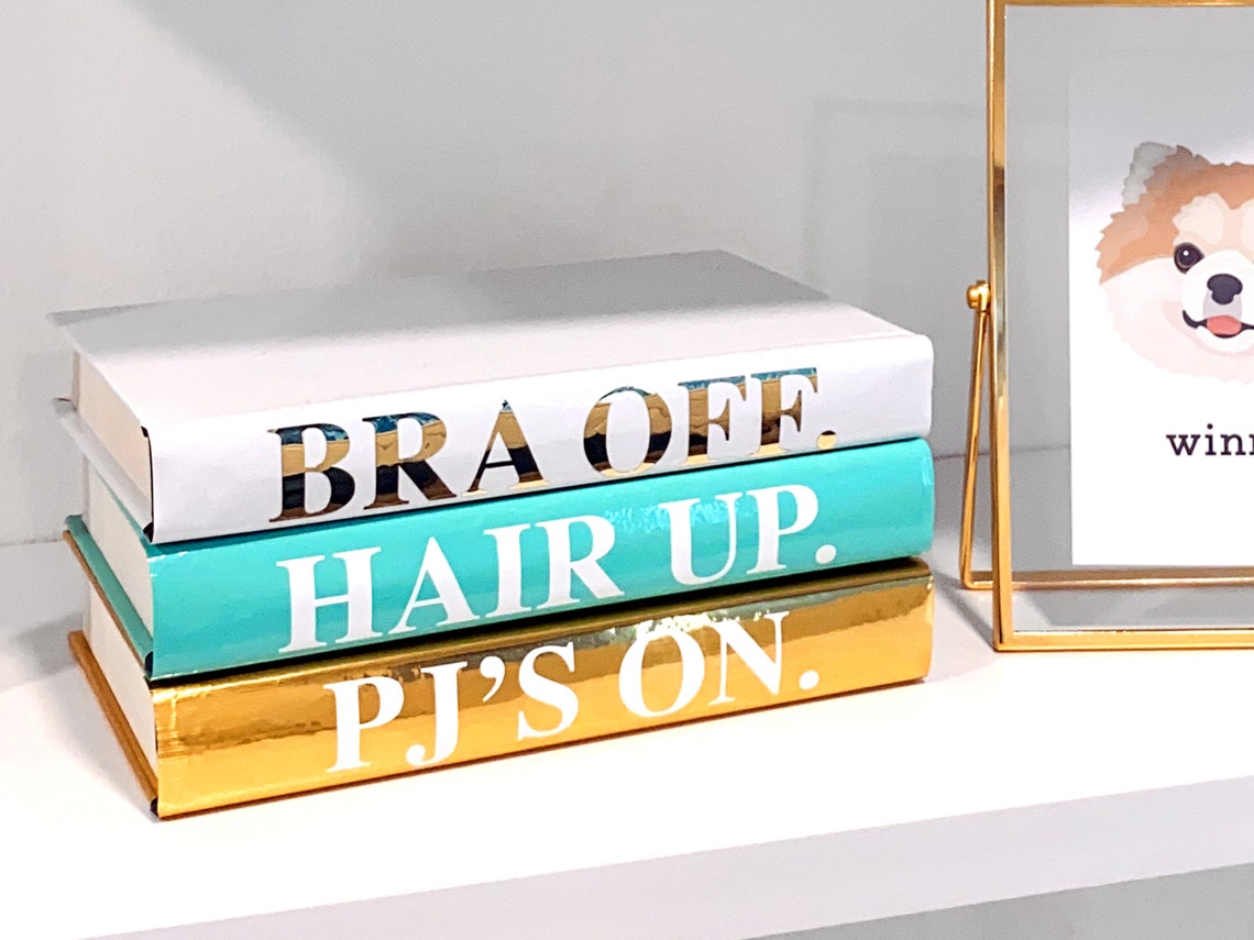 Personalized Luxury Stacked Books Home Decor Fashion Designer | Etsy