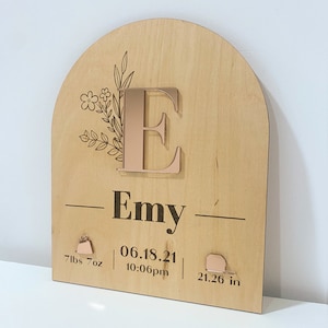 Birth Stat Wooden Sign, Wood Baby Sign, Wooden Nursery Decor, Newborn ...