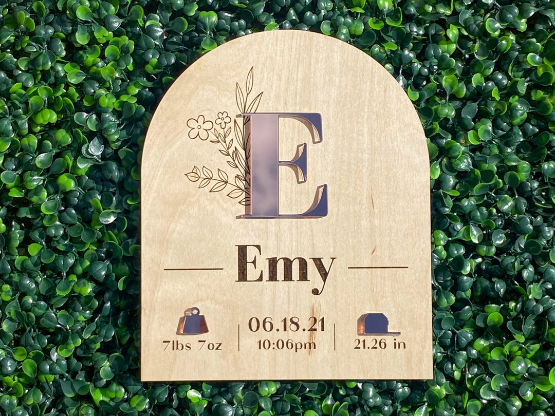 Birth Stat Wooden Sign, Wood Baby Sign, Wooden Nursery Decor, Newborn ...