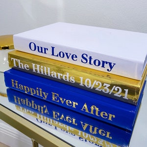 Personalized Luxury Stacked Books Home Decor, Fashion Designer ...