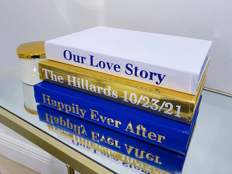 Personalized Luxury Stacked Books Home Decor, Fashion Designer ...
