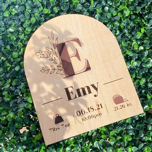 Birth Stat Wooden Sign, Wood Baby Sign, Wooden Nursery Decor, Newborn ...