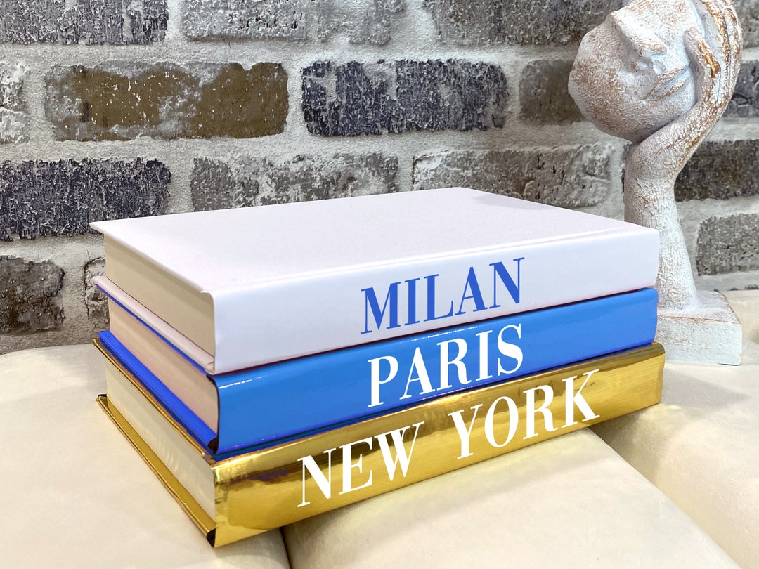 Personalized Luxury Stacked Books Home Decor, Fashion Designer ...