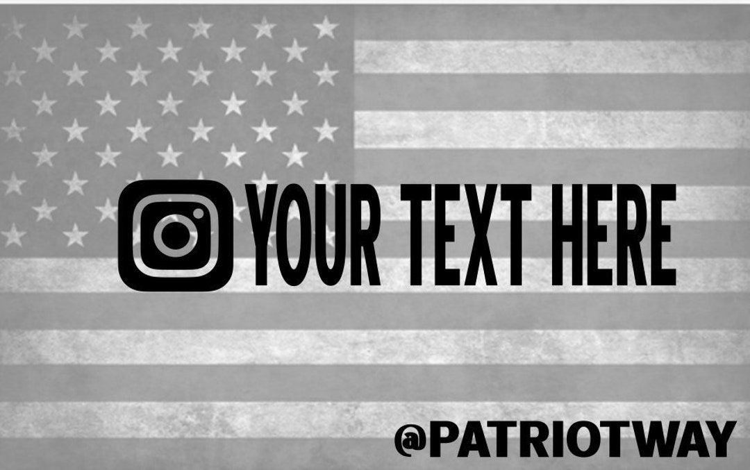 Custom Instagram Handle Vinyl Decal. Truck Window Sticker. Car Decal ...