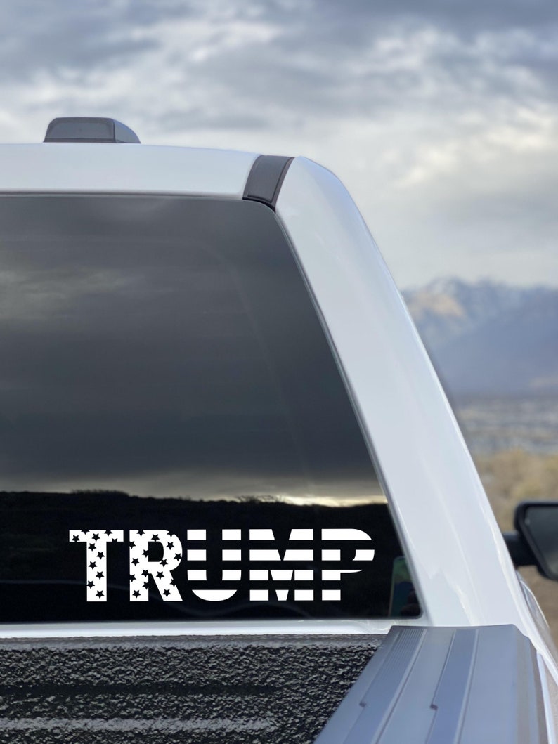 Trump Flag Vinyl Decal. Truck Window Sticker. America Decal. Donald ...