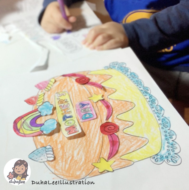 Printable Decorate the Cake Coloring Pages Kids Activity for - Etsy