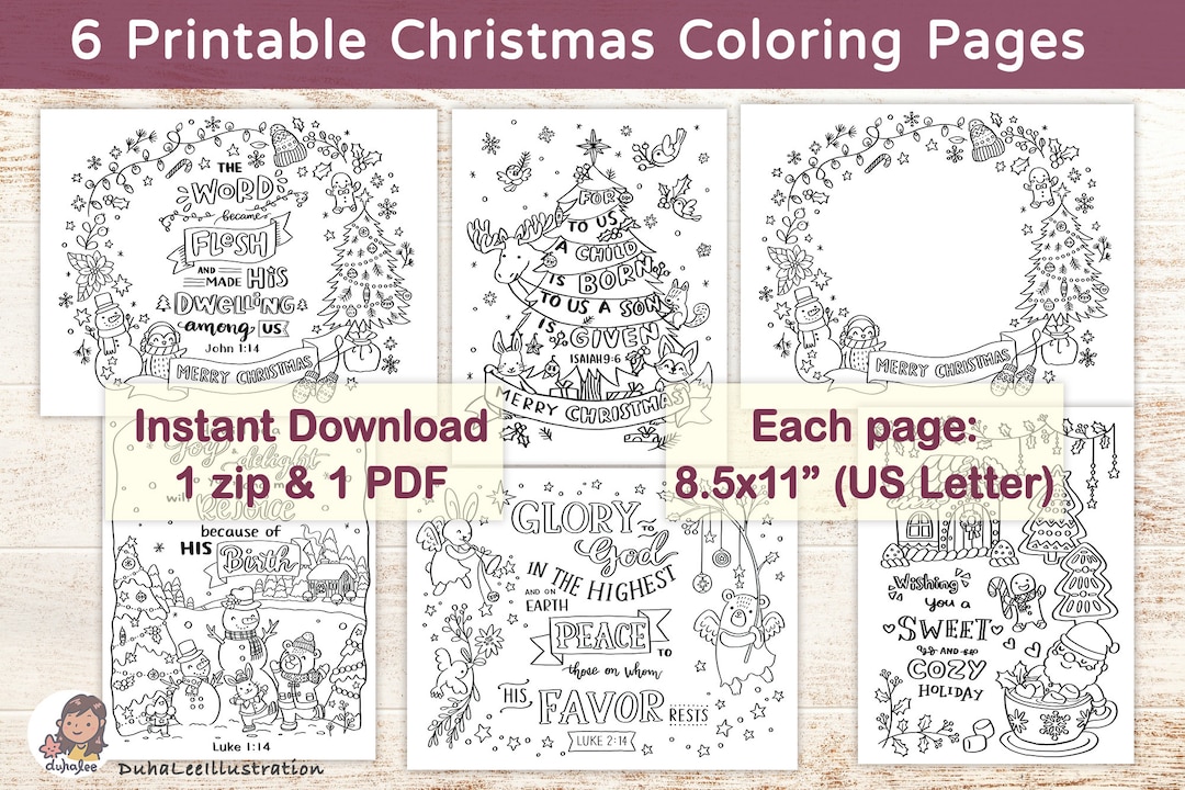 Printable Christmas Bible Verse Coloring Pages, Merry Christmas ...