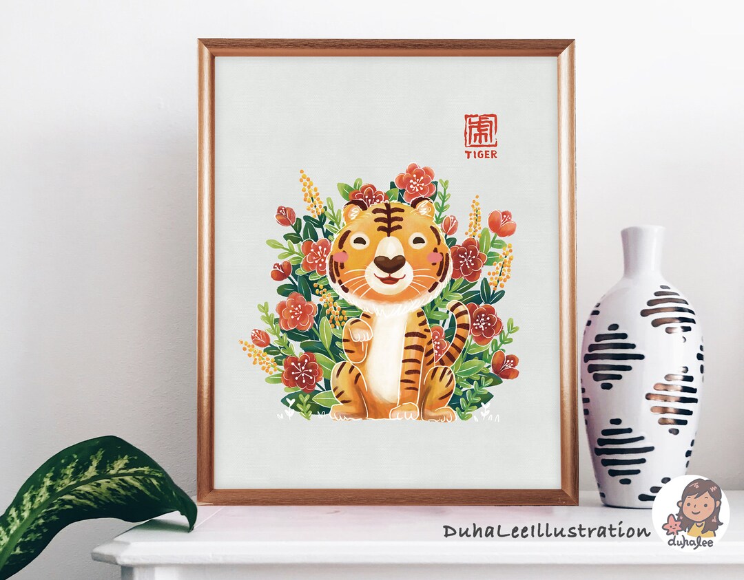 Printable Lunar New Year Card and Poster Year of the Tiger Digital Wall ...