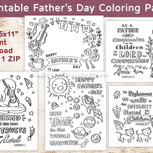 Printable Father's Day Bible Verse Coloring Pages - Etsy