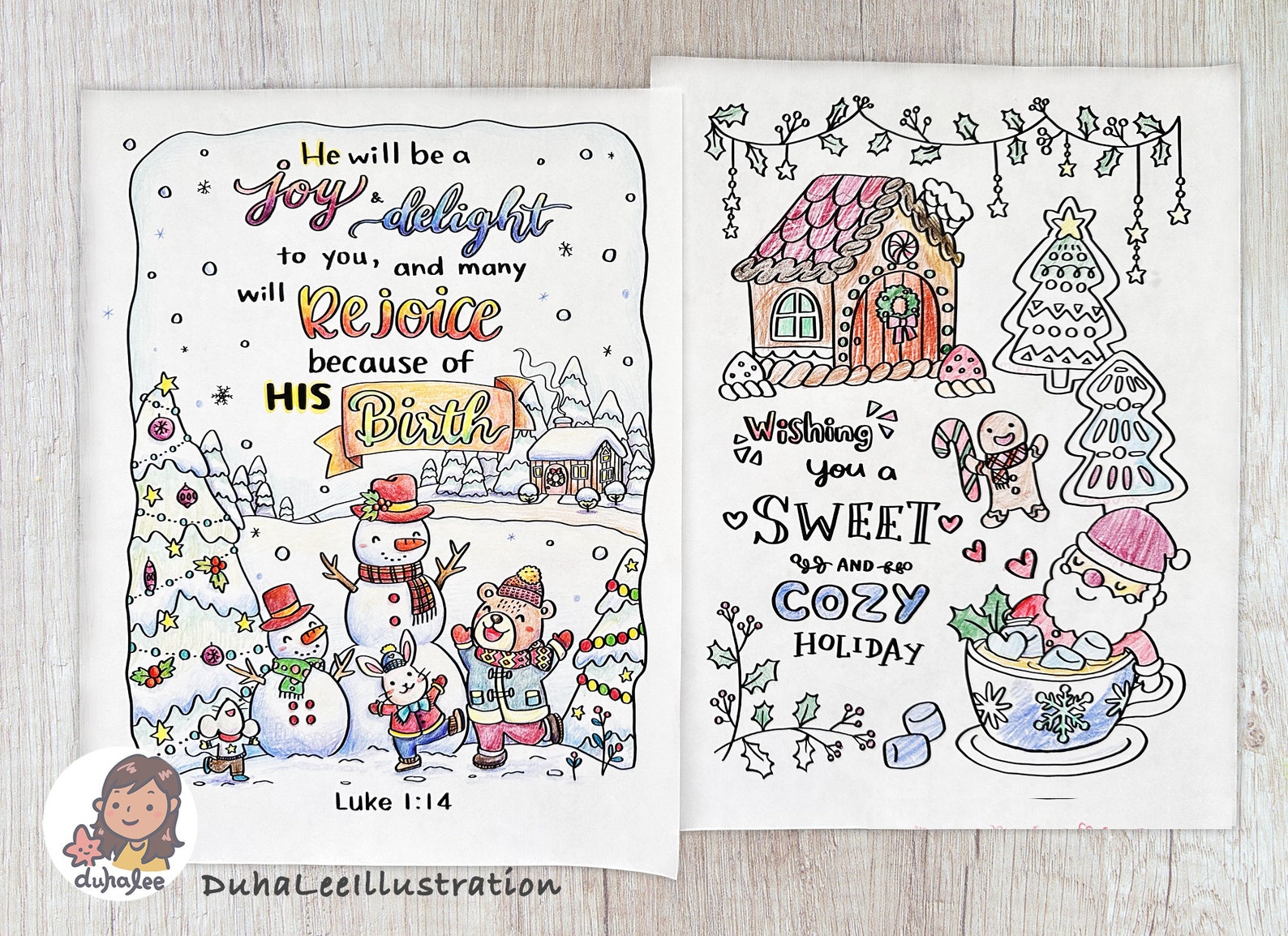 Printable Christmas Bible Verse Coloring Pages Merry - Etsy