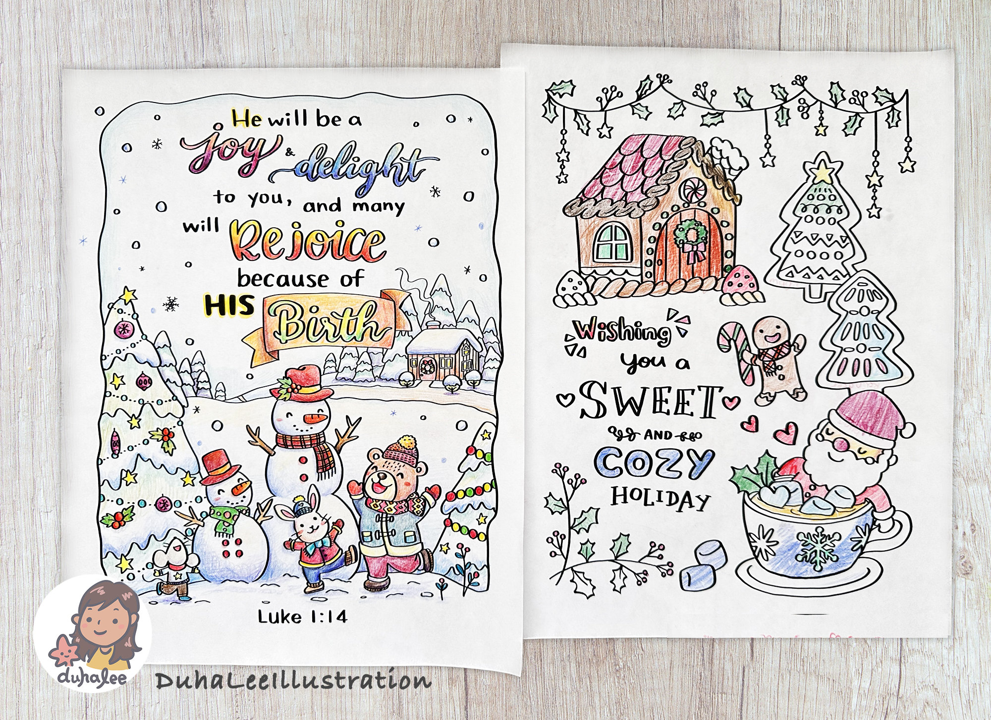 Printable Christmas Bible Verse Coloring Pages Merry - Etsy
