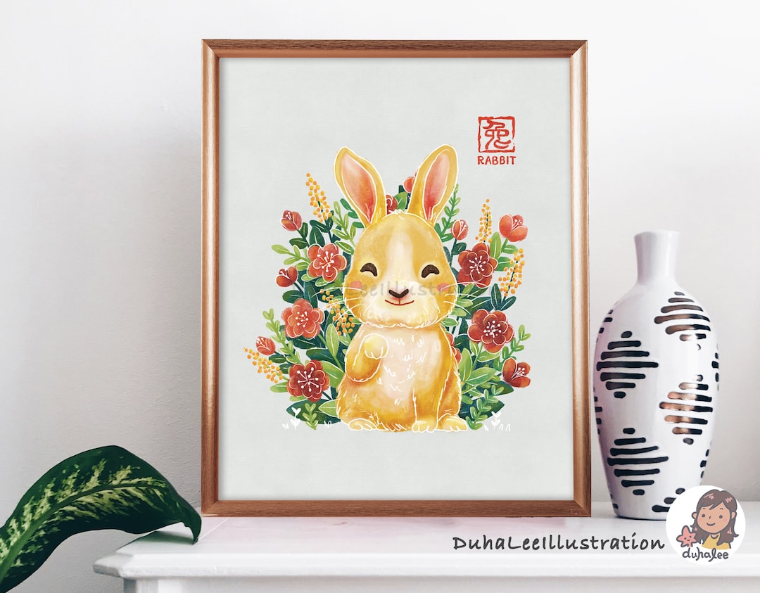 Printable Lunar New Year 2023 Rabbit Card & Poster, Year of the Rabbit ...