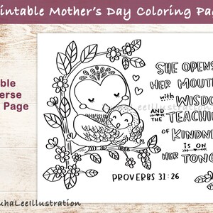 Printable Mother's Day Bible Verse Coloring Pages, Mother's Day ...