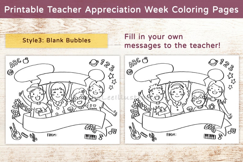Printable Teacher Appreciation Week Coloring Pages Teacher - Etsy