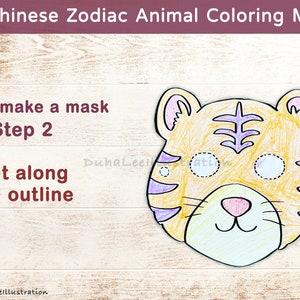 Printable 12 Chinese Zodiac Coloring Masks, Lunar New Year Kids Craft ...