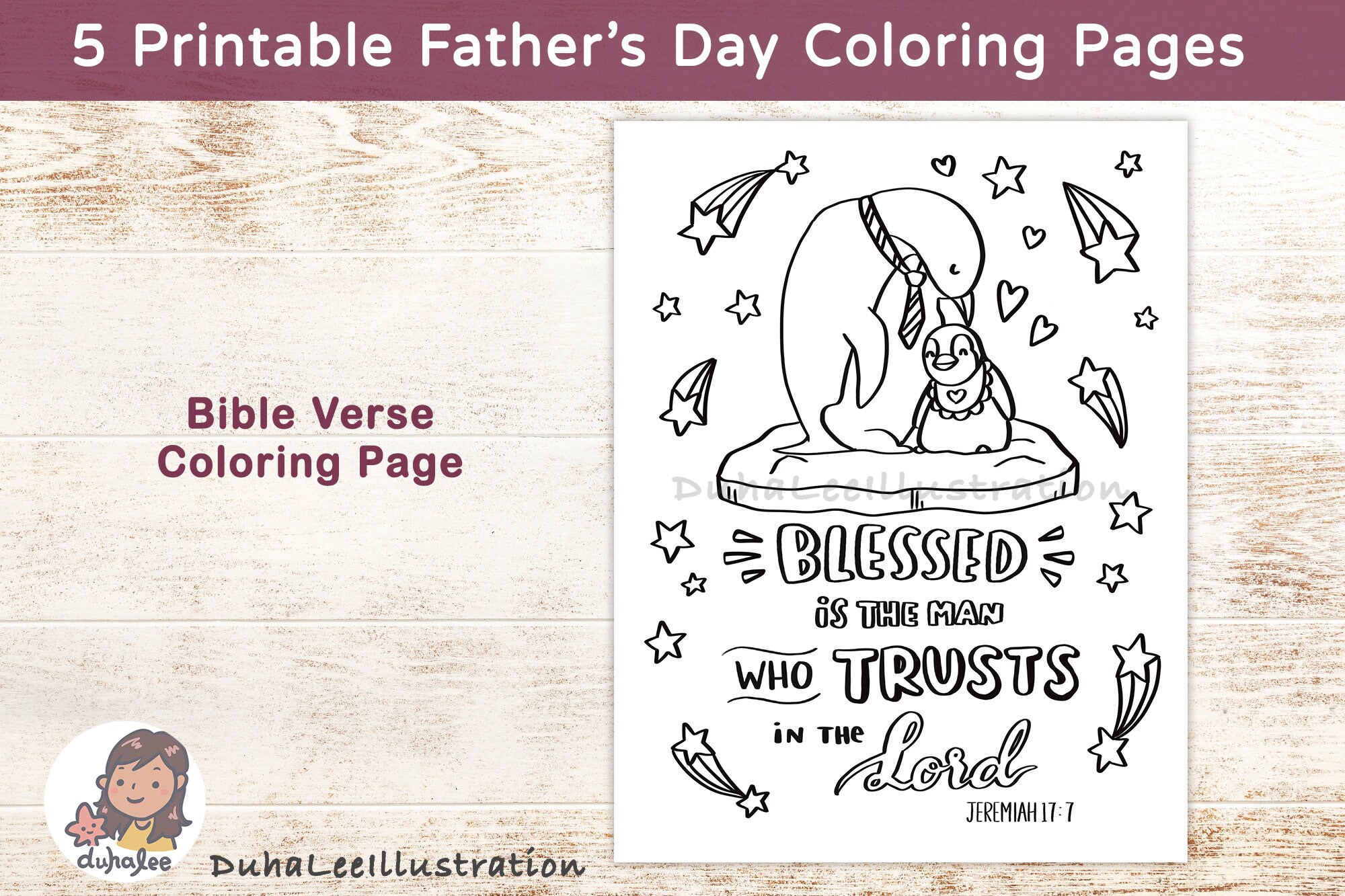 Printable Father's Day Bible Verse Coloring Pages - Etsy UK