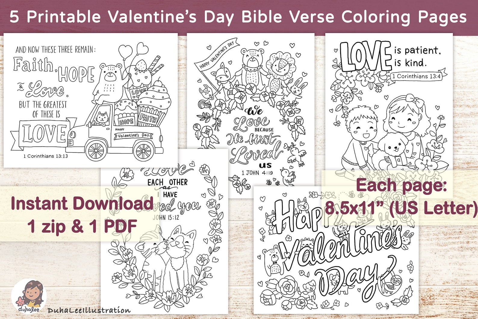 Printable Valentine's Day Bible Verse Coloring Pages, Scripture ...