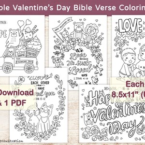 Printable Valentine's Day Bible Verse Coloring Pages, Scripture ...