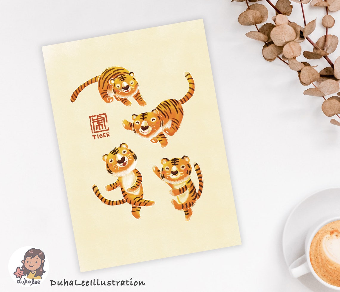 Printable Lunar New Year Card and Poster Year of the Tiger - Etsy