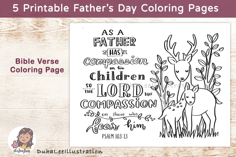 Printable Father's Day Bible Verse Coloring Pages - Etsy