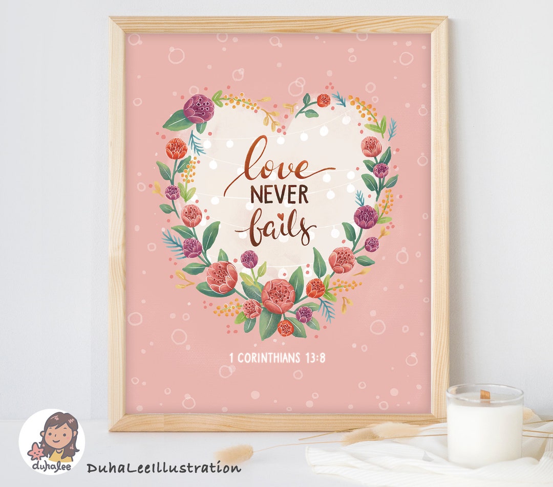 Printable Christian Bible Verse Card and Poster, Valentine's Day ...