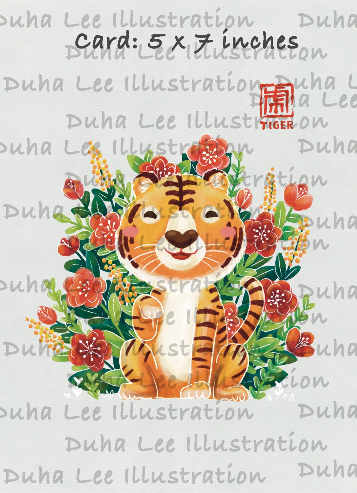 Printable Lunar New Year Card and Poster Year of the Tiger - Etsy