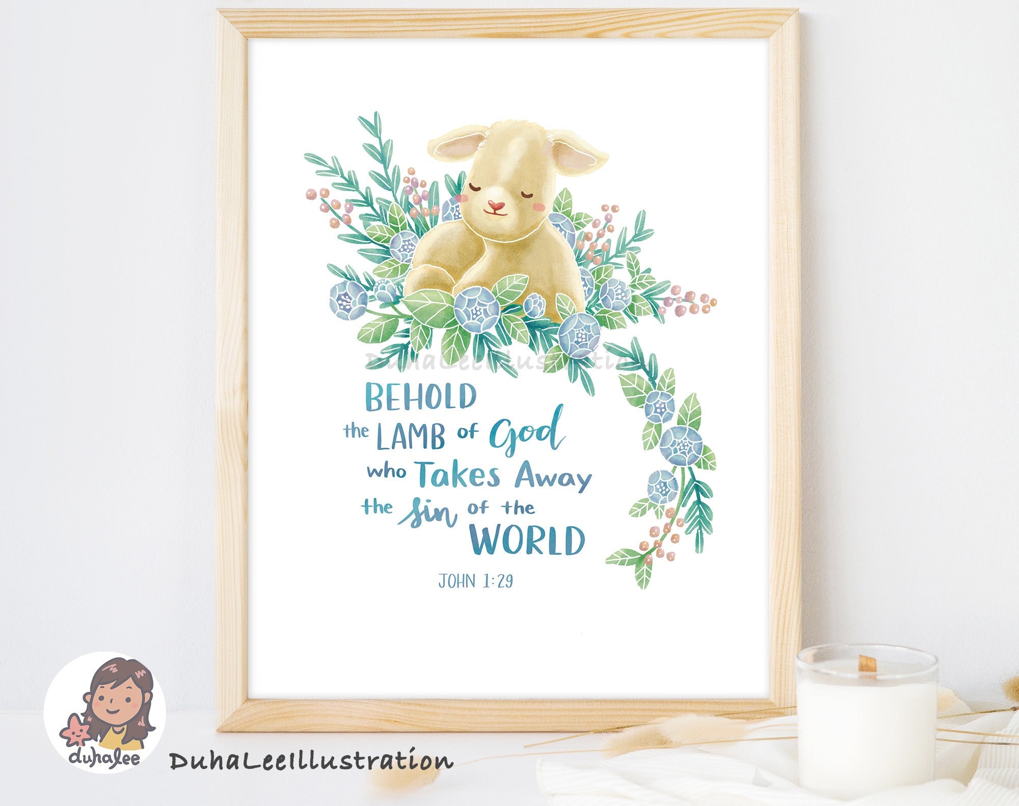 Lamb of God Easter Printable Wall Art, Digital Easter Poster, Easter ...