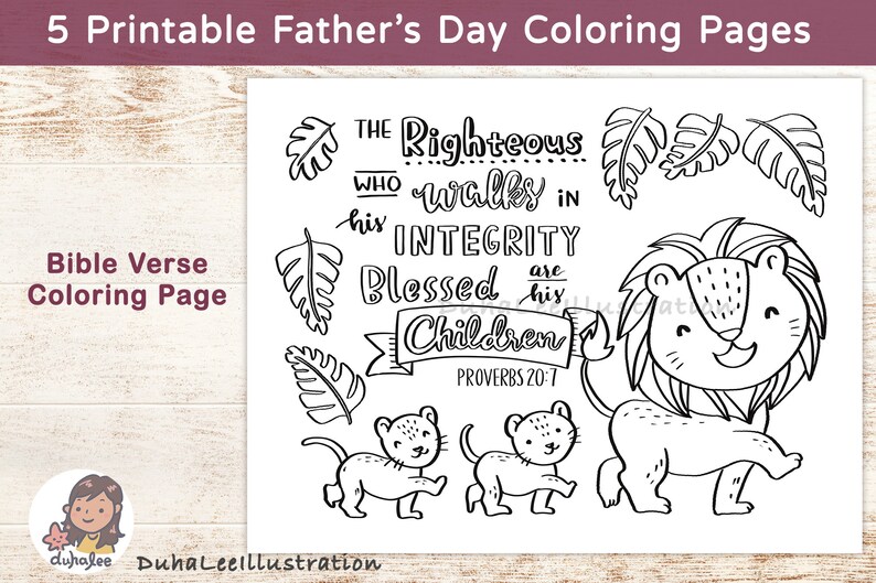 Printable Father's Day Bible Verse Coloring Pages - Etsy