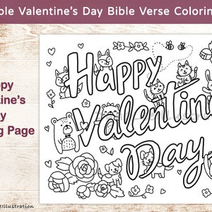 Printable Valentine's Day Bible Verse Coloring Pages, Scripture ...