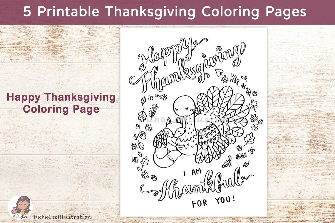 Printable Thanksgiving Bible Verse Coloring Pages Happy - Etsy
