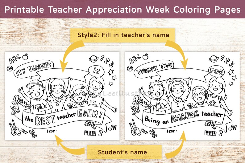 Printable Teacher Appreciation Week Coloring Pages Teacher - Etsy