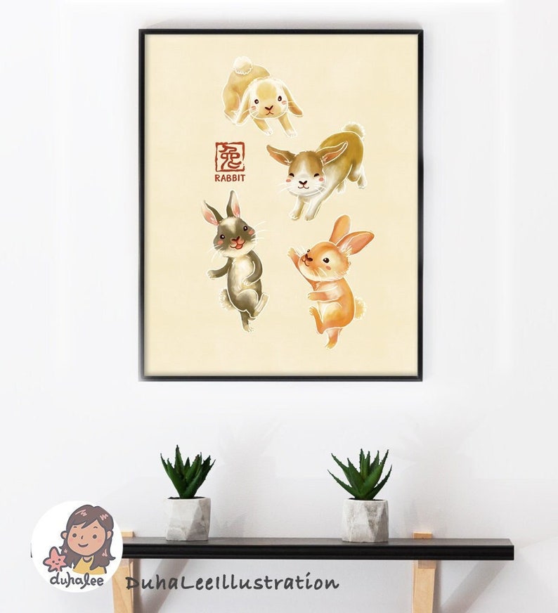 Printable Lunar New Year 2023 Card Poster Year of the Rabbit - Etsy