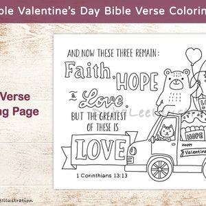 Printable Valentine's Day Bible Verse Coloring Pages, Scripture ...