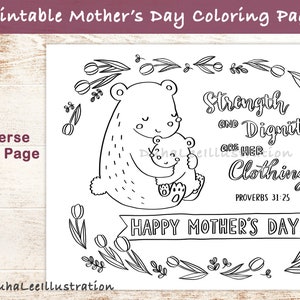 Printable Mother's Day Bible Verse Coloring Pages, Mother's Day ...